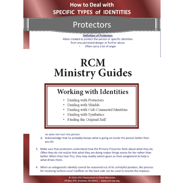Ministry Guides: Working with Identities | Restoration In Christ Ministries